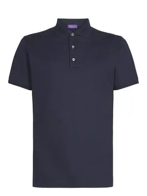 Ralph Lauren Purple Label Cotton Piqué Slim-fit Polo Shirt - Navy