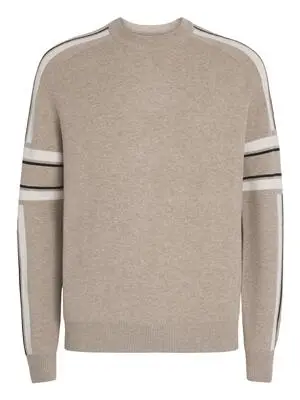 Fusalp Wool-cashmere Striped Pullover Sweater - Beige