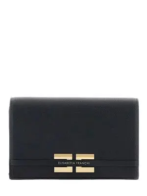 Elisabetta Franchi Embellishment Chain Clutch - Black