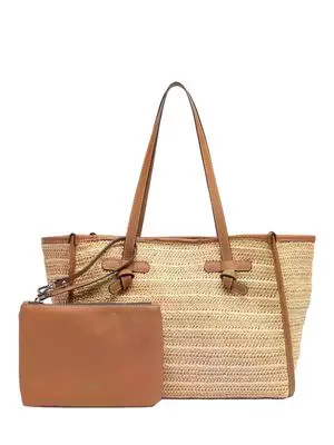 GIANNI CHIARINI Marcella Straw-effect Tote Bag - Neutrals
