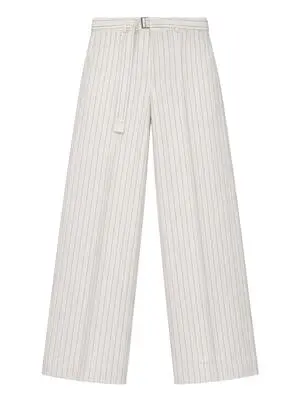 Sacai Pinstripe Wide Leg Pants - White