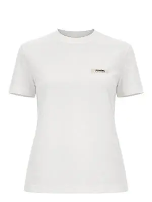 Jacquemus Grosgrain Short Sleeve T-shirt - White