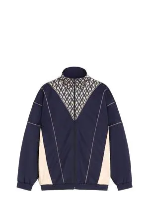 Valentino Garavani Acetate Zip-up Sweatshirt With Inlaid Print - Blue/butter