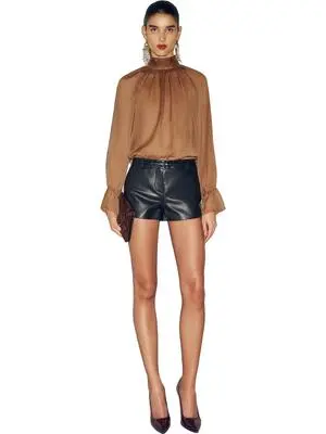 REFORMATION Izabel Long Sleeve Top - Brown