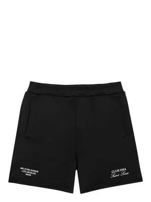 CLUB 1984 Printed Cotton Shorts - Black