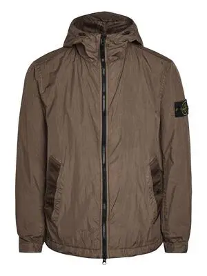 Stone Island Hooded Crinkled Shell Jacket - Burgundy