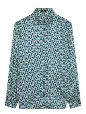Etro Patterned Satin Shirt - Blue