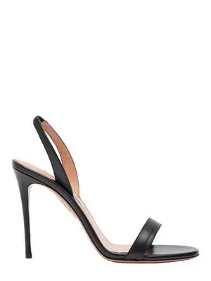AQUAZZURA So Nude 105 Leather Slingback Sandals - Black