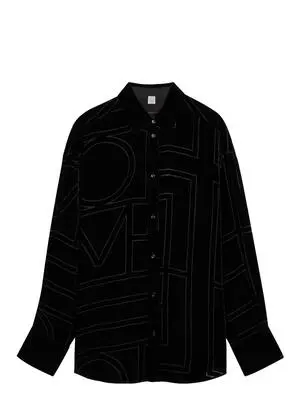 TOTEME Monogram Devore Shirt - Black