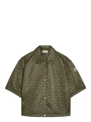 Moncler Floral-quilted Shell Shirt - Khaki