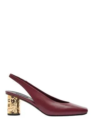Givenchy Tape-effect Slingback Leather Pumps - Burgundy