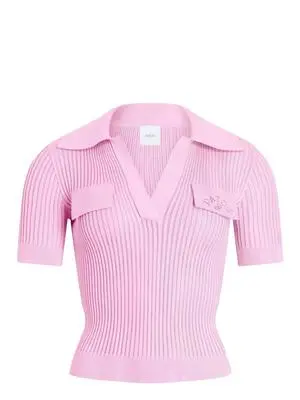 PATOU Logo-Embroidered Top Pink