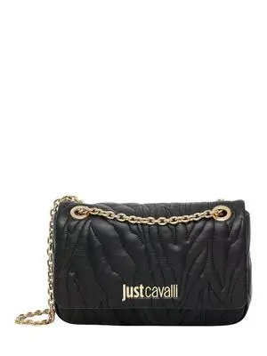 Just Cavalli Quilted Crossbody Bag With Chain Strap - Black