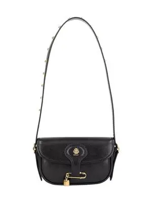 Bally Safety-pin-detail Leather Shoulder Bag - Black