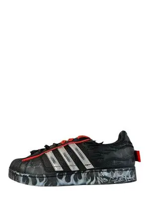 Adidas Hellstar Flame-print Stripes Superstar Sneakers - Black