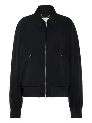 MAISON MARGIELA Virgin Wool Bomber Jacket - Black