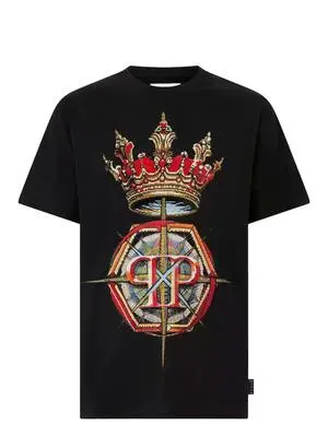 Philipp Plein Rhinestone Round-neck T-shirt Black