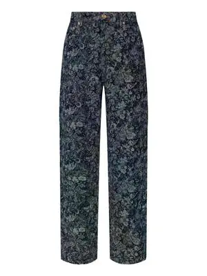 GANNI Floral-pattern Jeans - Blue