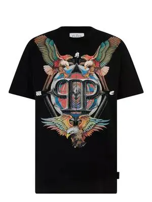 Philipp Plein Printed Round-neck T-shirt - Black