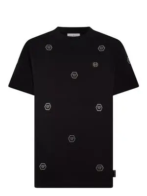 Philipp Plein Rhinestones Monogram T-shirt - Black