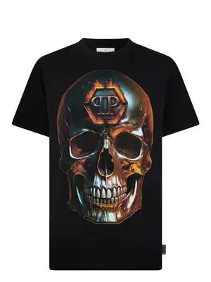 Philipp Plein Printed Round-neck T-shirt - Black