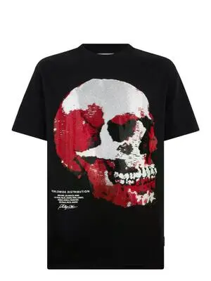 Philipp Plein Rhinestone-skull T-shirt - Black