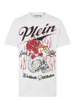Philipp Plein Rhinestone-graphic T-shirt - White