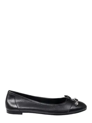 Balenciaga City Bow Buckled Ballet Flats - Black