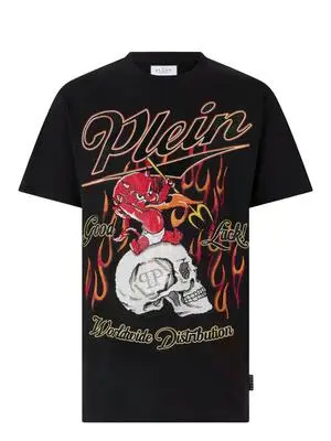 Philipp Plein Rhinestone-print T-shirt - Black