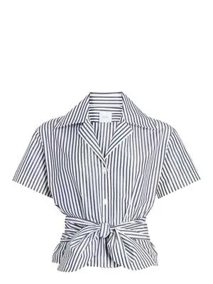 Patou Striped Knotted Shirt - White