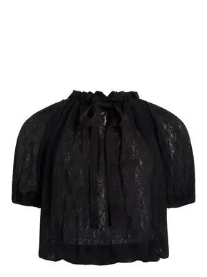 Patou Lace-detail Blouse - Black