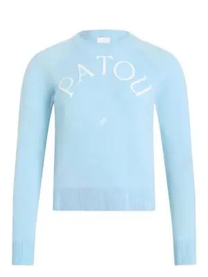 Patou Logo-detailed Long-sleeved Sweater - Blue