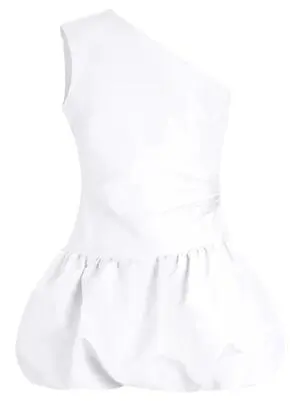 PATOU One-shoulder Bloomer Mini Dress - White