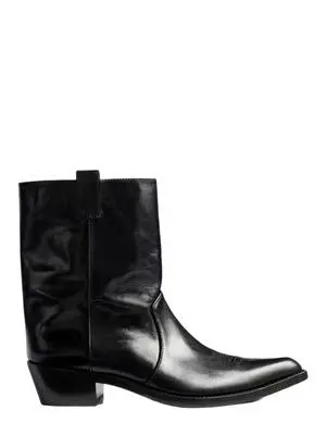 Khaite Pointed Toe Western Boots - Black