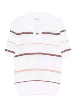 Peserico Striped Short-sleeve Top - White