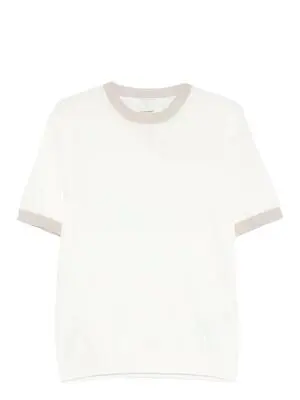Eleventy Ribbed Trim T-shirt - White