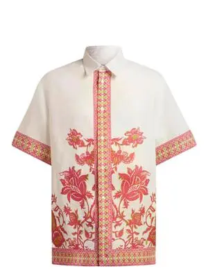 Etro Floral-print Linen Shirt - Neutrals