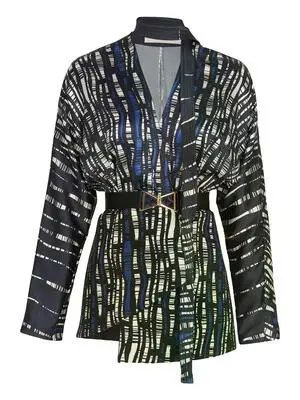 Silvia Tcherassi Torni Abstract-pattern Silk Blazer - Black