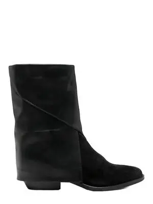 JULIE DEE Suede-panel Ankle Boots - Black