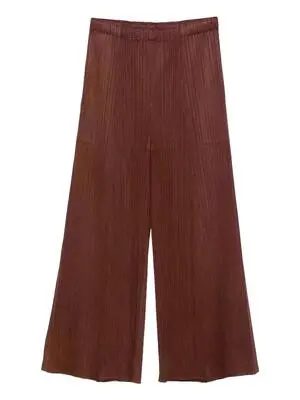 Issey Miyake Plissé Wide-leg Trousers - Brown