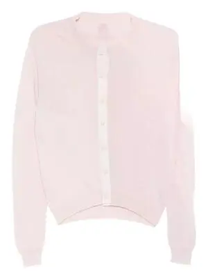 TEDDY CASHMERE Logo-embroidered Cardigan - Pink