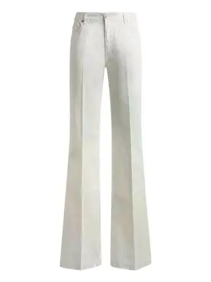 Etro Pegaso-embroidery Cotton Jeans - White