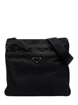 Prada Tessuto Zip Top Crossbody Bag - Black