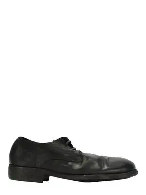 Guidi Distressed Derby Shoes - Black