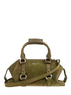 Alexander McQueen Ring Detail Suede Tote - Green