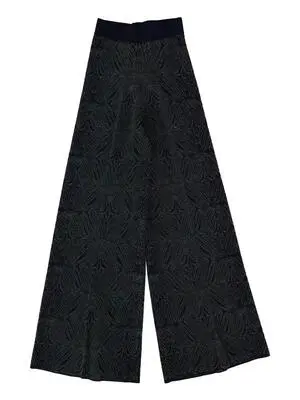 CIRCUS HOTEL Floral Wide-leg Trousers - Black