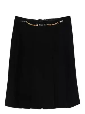 Celine 1970s Chain-detail Pleated Midi Skirt - Black