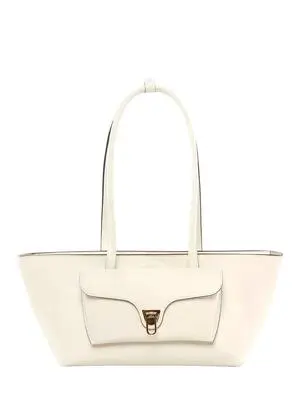 COCCINELLE Flap Leather Tote - White