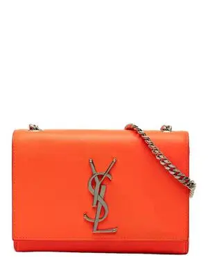 Saint Laurent 2014 Small Leather Monogram Kate Crossbody Bag - Orange