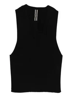 Rick Owens V-neck Knitted Vest - Black